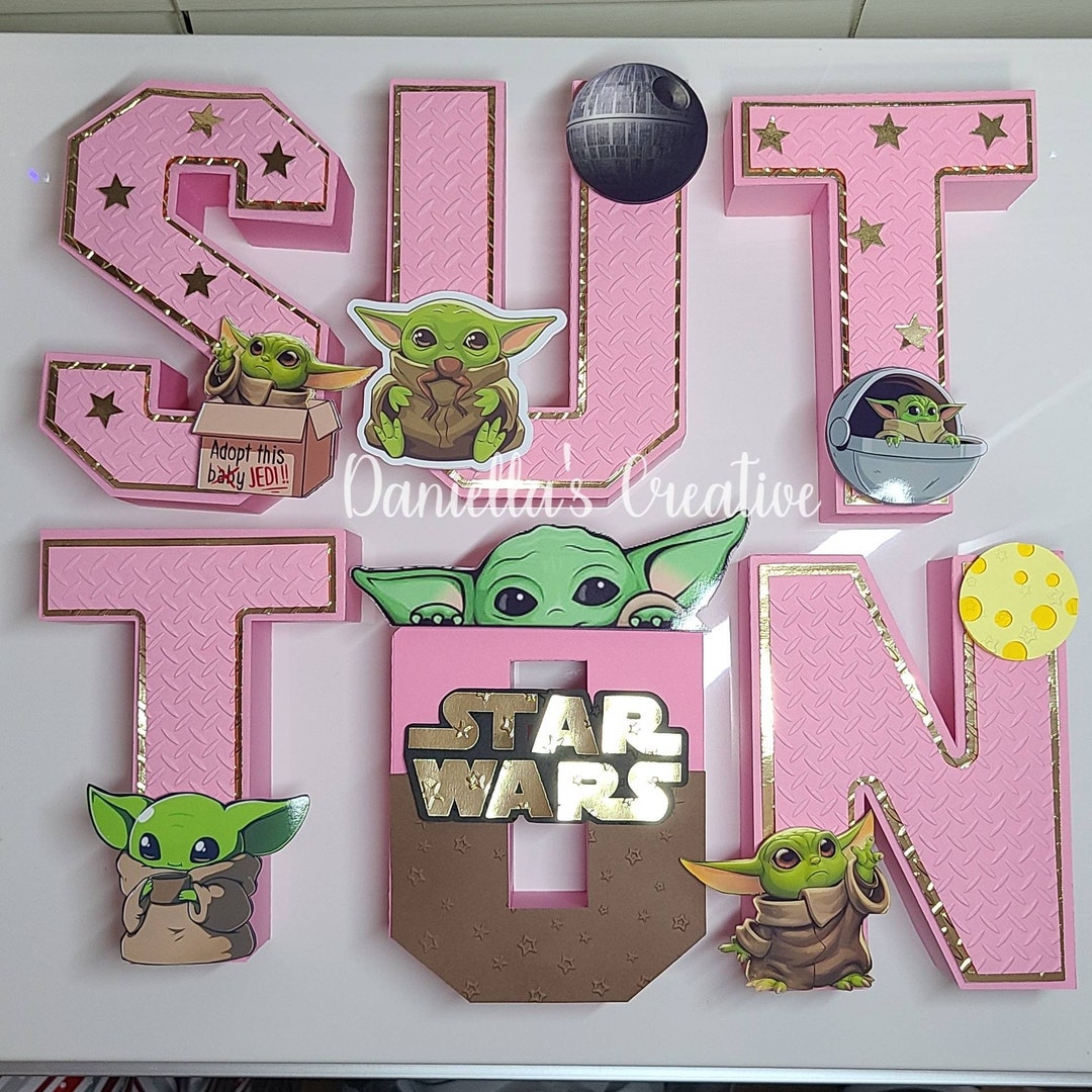 Letras 3D Baby Yoda, Yoda, Star Wars - Etsy