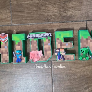 Letras 3D Minecraft - Etsy