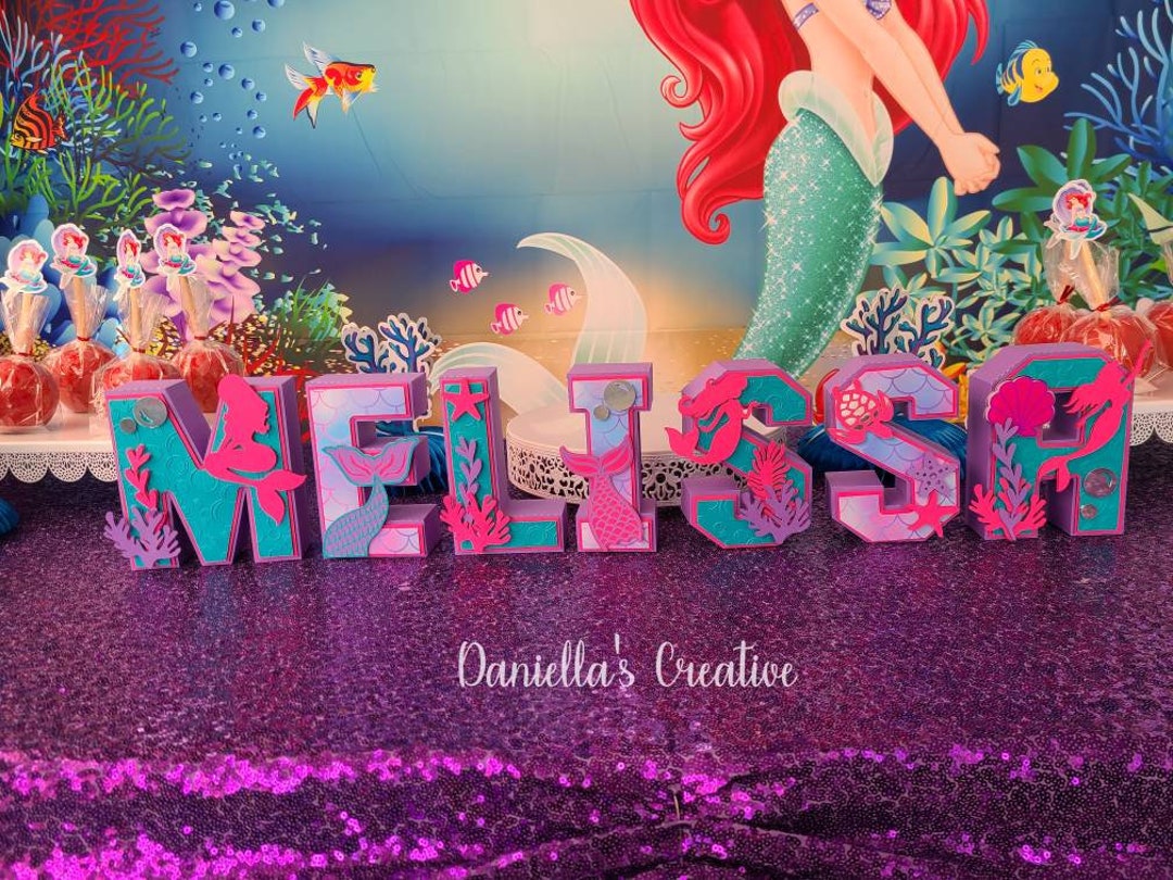 Letras 3D Mermaid, Letras 3d Sirena - Etsy