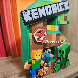 Numeros Minecraft En 3d, Numeros 3d Minecraft - Etsy