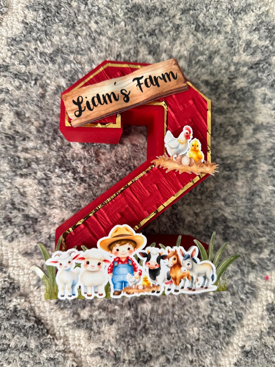 Número 3d Granja Para Niño/ Numbers 3d Farm Boy - Etsy