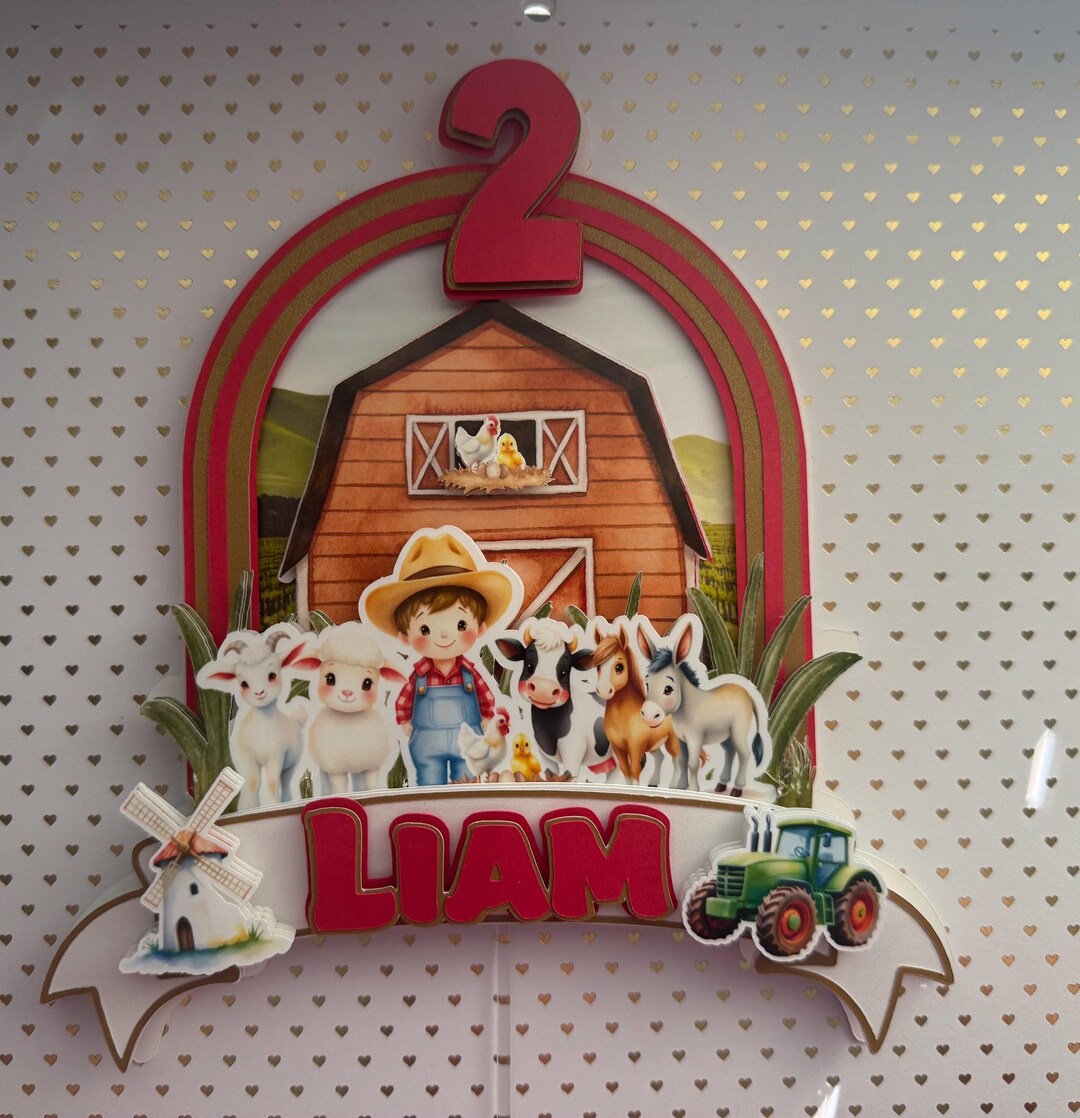 Personalized Farm Cake Topper: Barnyard Birthday Party Decor - Etsy
