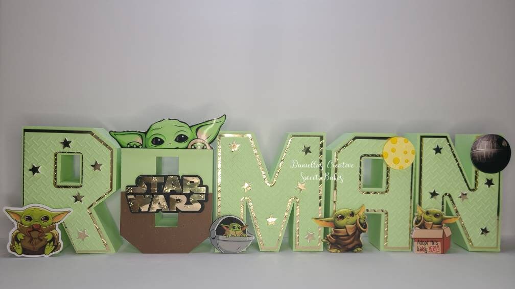 Letras 3D Baby Yoda Yoda Star Wars - Etsy Australia