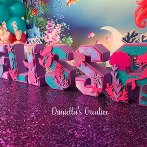 Letras 3D Mermaid, Letras 3d Sirena - Etsy