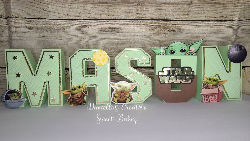 Letras 3D Baby Yoda Yoda Star Wars - Etsy Australia