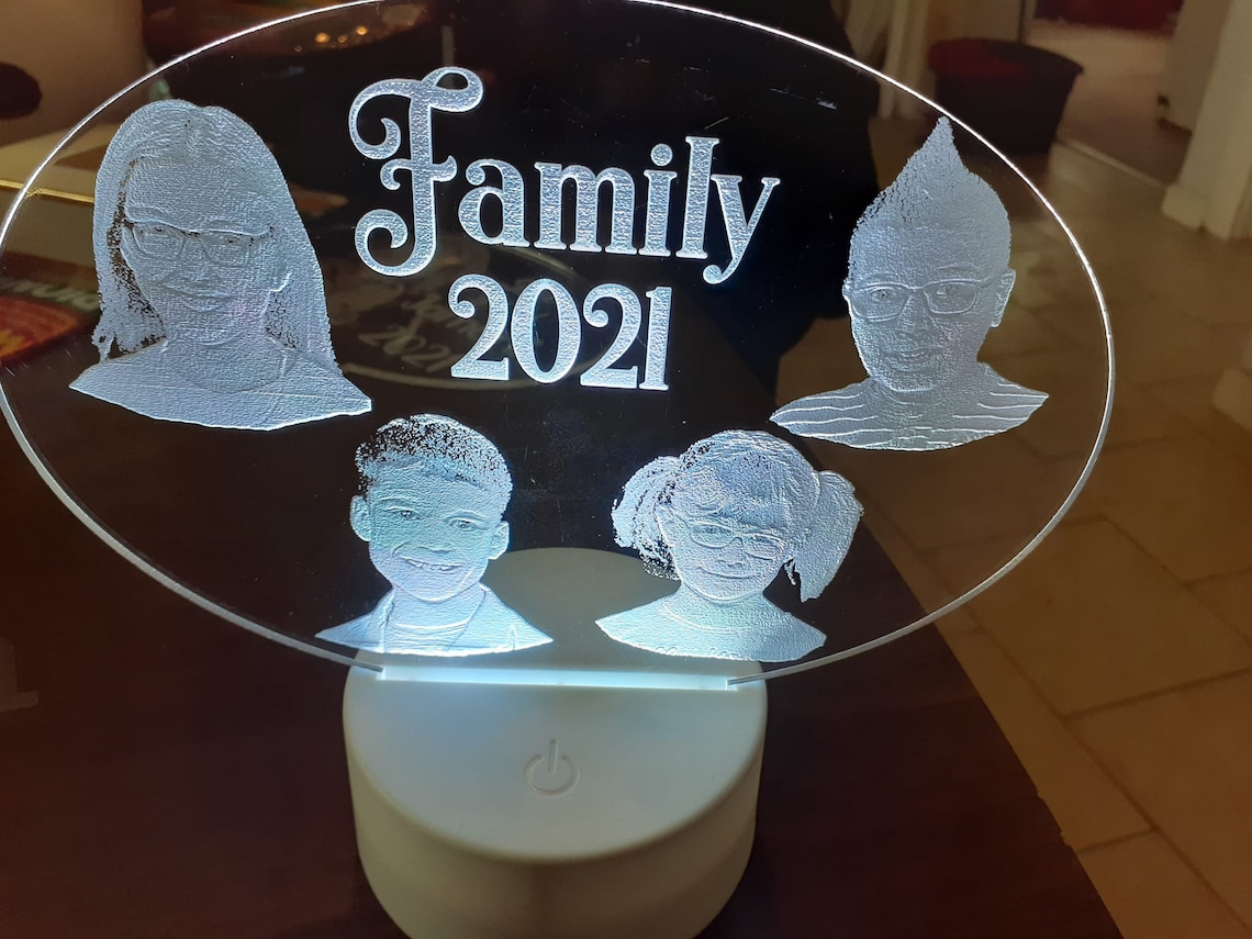 Acrylic Night Light With Family Photos and Custom Sayings - Etsy