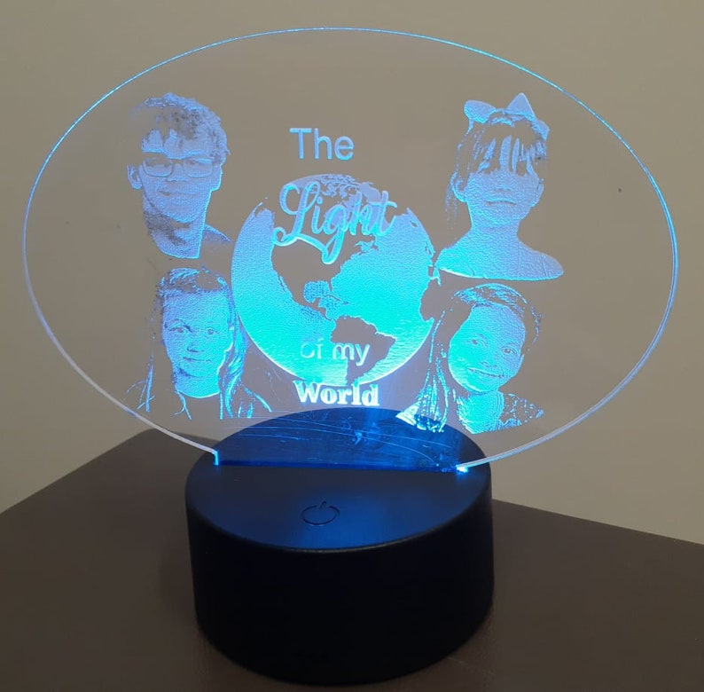 Acrylic Night Light With Family Photos and Custom Sayings - Etsy