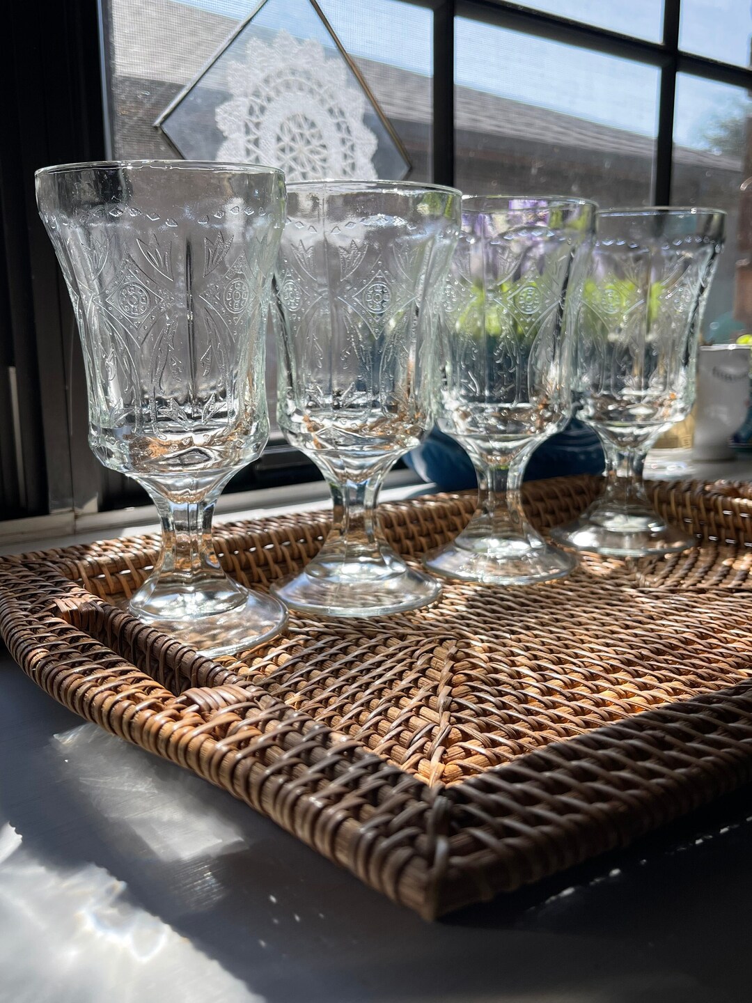 Vintage Federal Indiana Madrid Glass Goblets - Set of 4 - Etsy