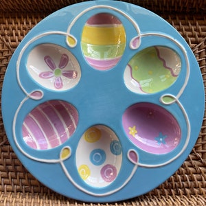 Ganz Easter Egg Plate: Pastel Deviled Egg Display, Spring Decor - Etsy