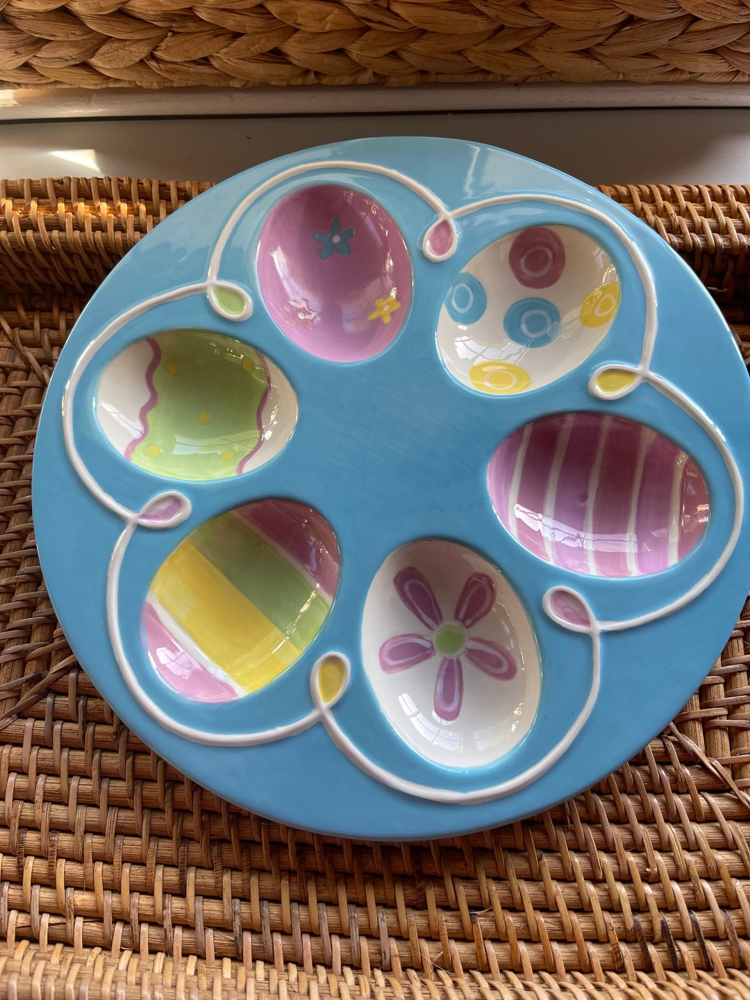 Ganz Easter Egg Plate: Pastel Deviled Egg Display, Spring Decor - Etsy