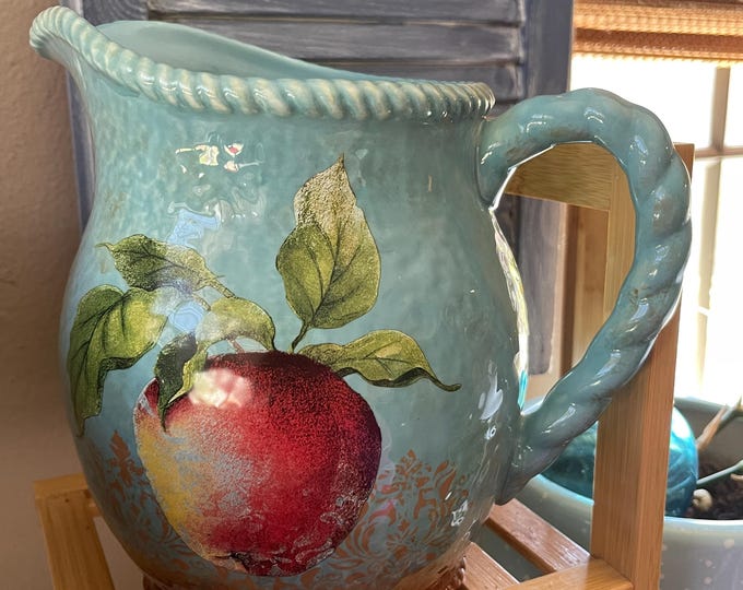 Certified International Rustic Fruit Pitcher With Apple and Leaves by ...