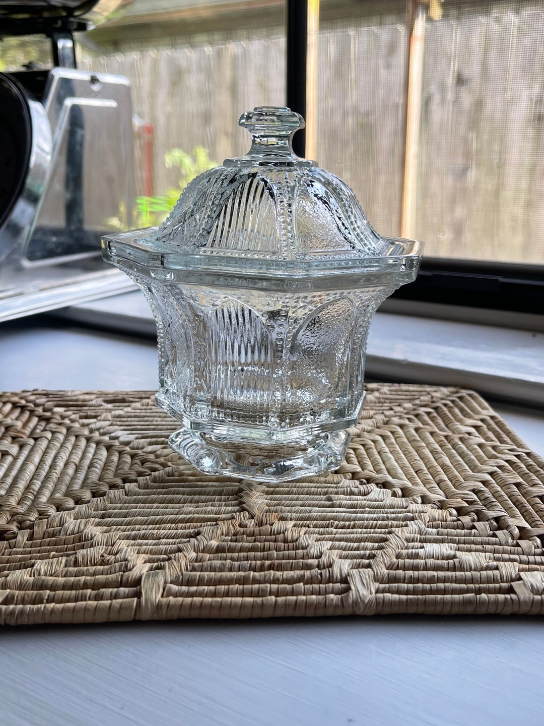 Vintage Avon Limited Edition Cathedral Pattern Lidded Candy Jar Clear ...