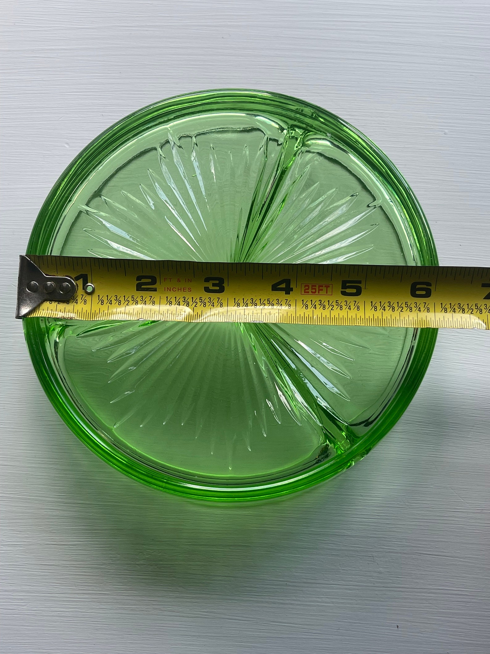 Vintage Vaseline Glass Uranium Glowing Depression Glass Multi ...