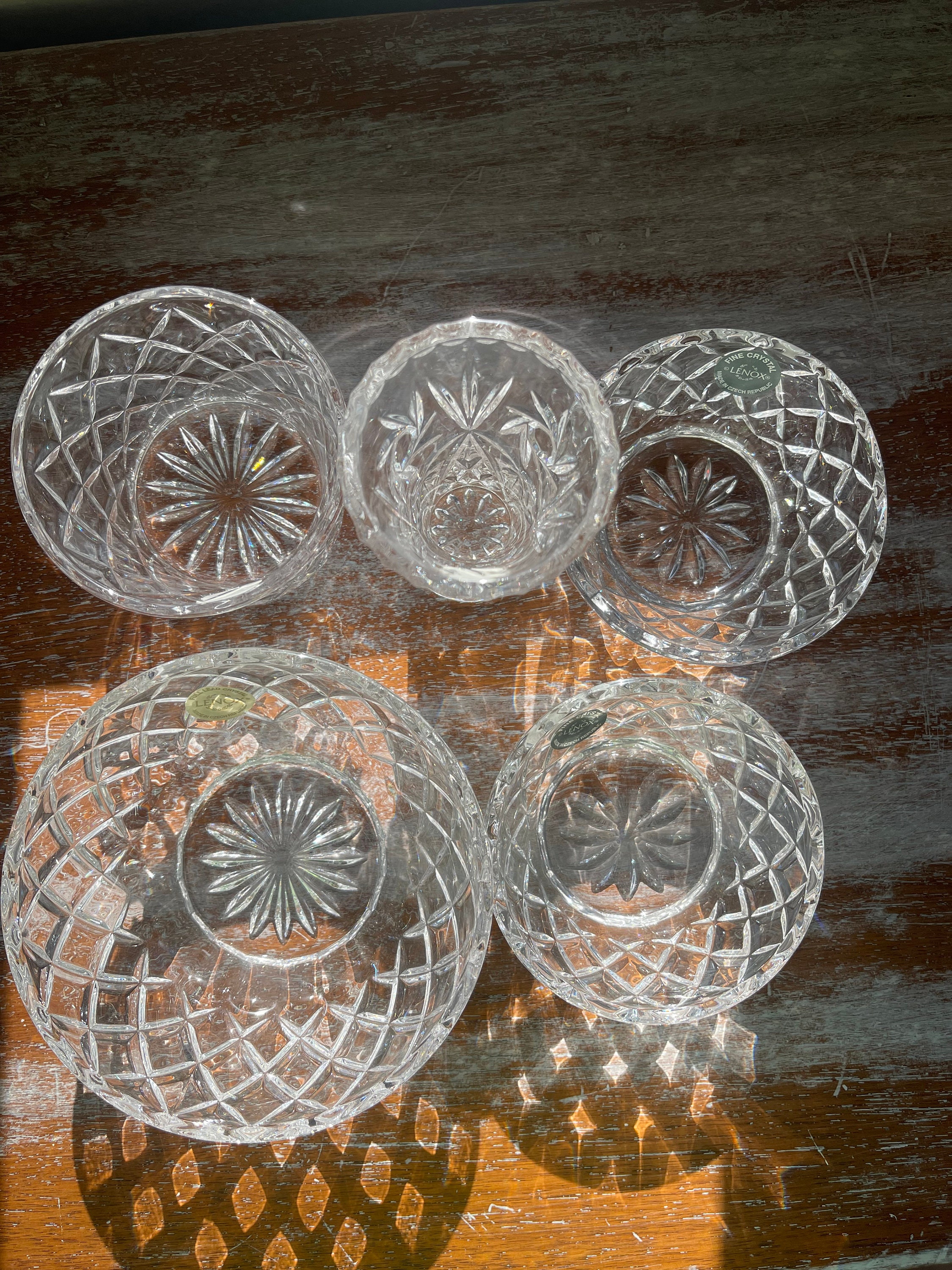 Full Lead Crystal Lenox Made in Czech Republic Set of 5 Star | Etsy