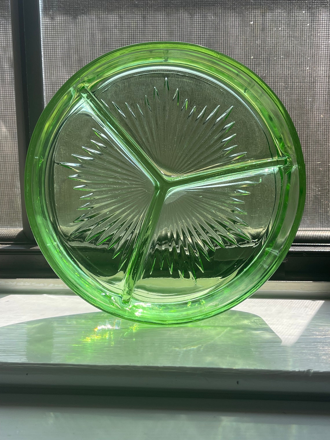 Vintage Vaseline Glass Uranium Glowing Depression Glass Multi - Etsy
