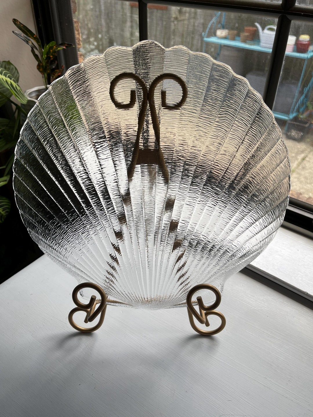 Seashell Shaped Glass Serving Platter: Nautical Beach House Decor - Etsy