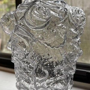 Goofus Clear Glass Embossed Rose Vase Antique Pickle Jar Early 1900s 3D ...