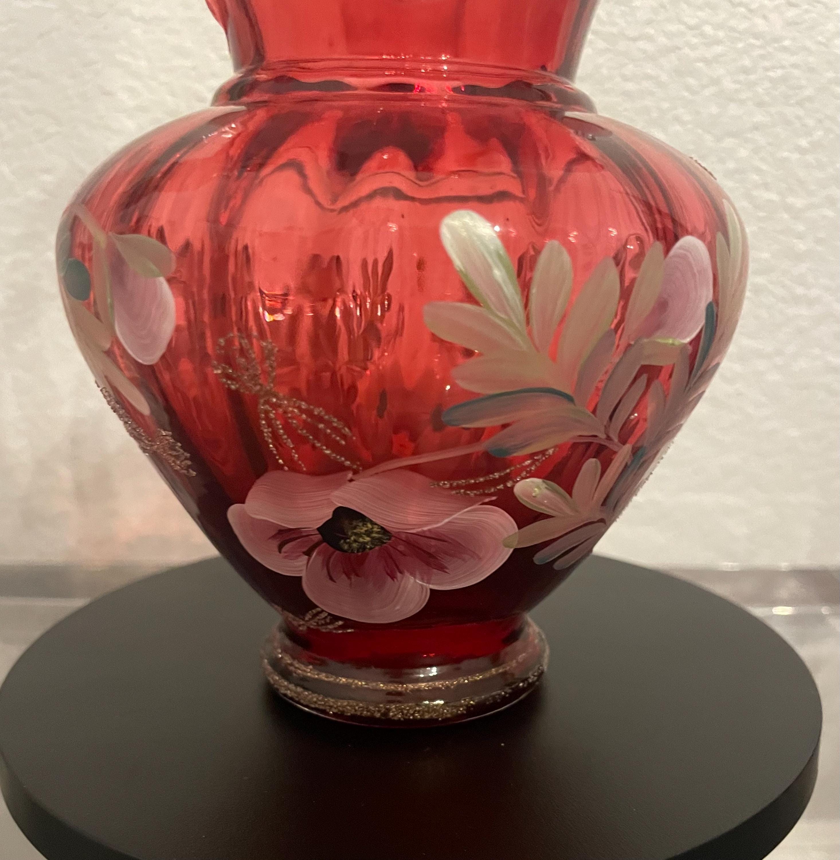 Fenton Art Glass Hand Painted Basket Signed 95th Anniversary - Etsy