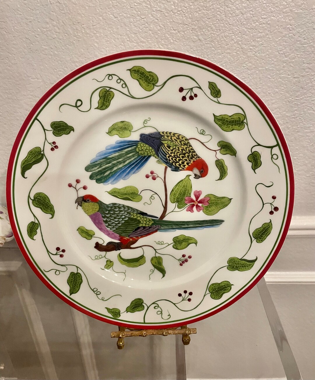Parrots of Paradise Plate by Lynn Chase 10 7/8" - Etsy