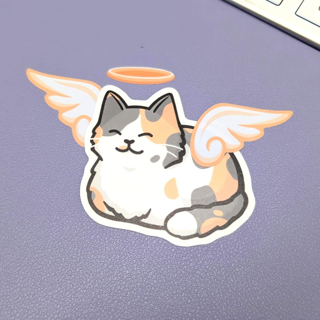 Angel Wings Cat Loaf Accessory Vinyl Stickers - Etsy