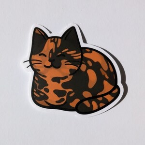 Tortie Cat Loaf Sticker Tortoiseshell Kitty Waterproof Dishwasher Safe ...