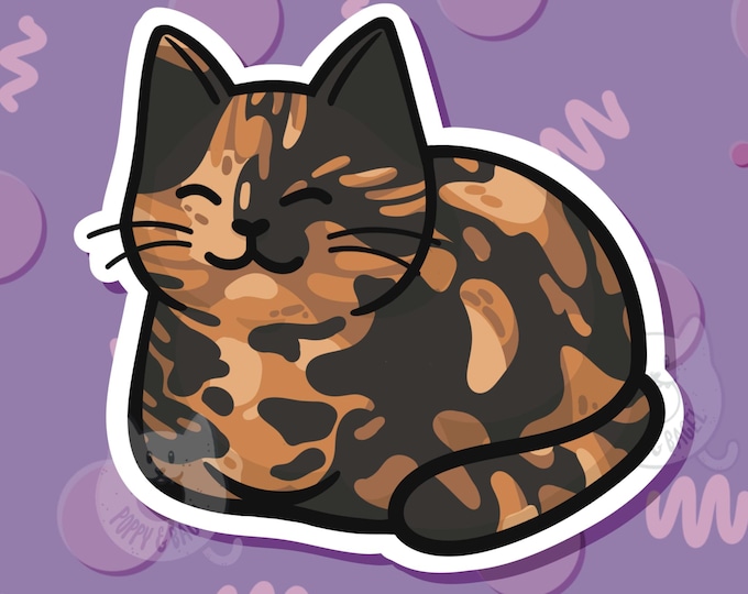 Siamese Cat Loaf Sticker; Waterproof Dishwasher Safe Matte Vinyl ...