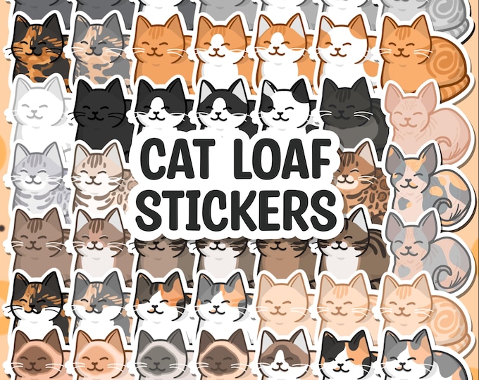 Siamese Cat Loaf Sticker; Waterproof Dishwasher Safe Matte Vinyl ...
