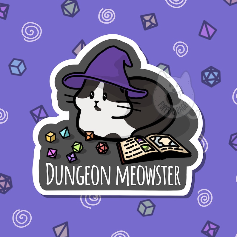 Dungeon Meowster Cat Sticker, Dnd DM, Waterproof Matte Vinyl Sticker - Etsy
