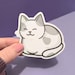 White and Grey Cat Loaf Sticker; Grey Spotted Kitty; Waterproof ...