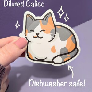 Calico Cat Loaf Sticker; Waterproof Dishwasher Safe Matte Vinyl Sticker ...