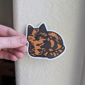 Tortie Cat Loaf Sticker Tortoiseshell Kitty Waterproof Dishwasher Safe ...