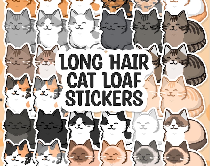 Siamese Cat Loaf Sticker; Waterproof Dishwasher Safe Matte Vinyl ...