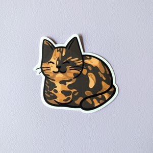 Tortie Cat Loaf Sticker; Tortoiseshell Kitty; Waterproof Dishwasher ...