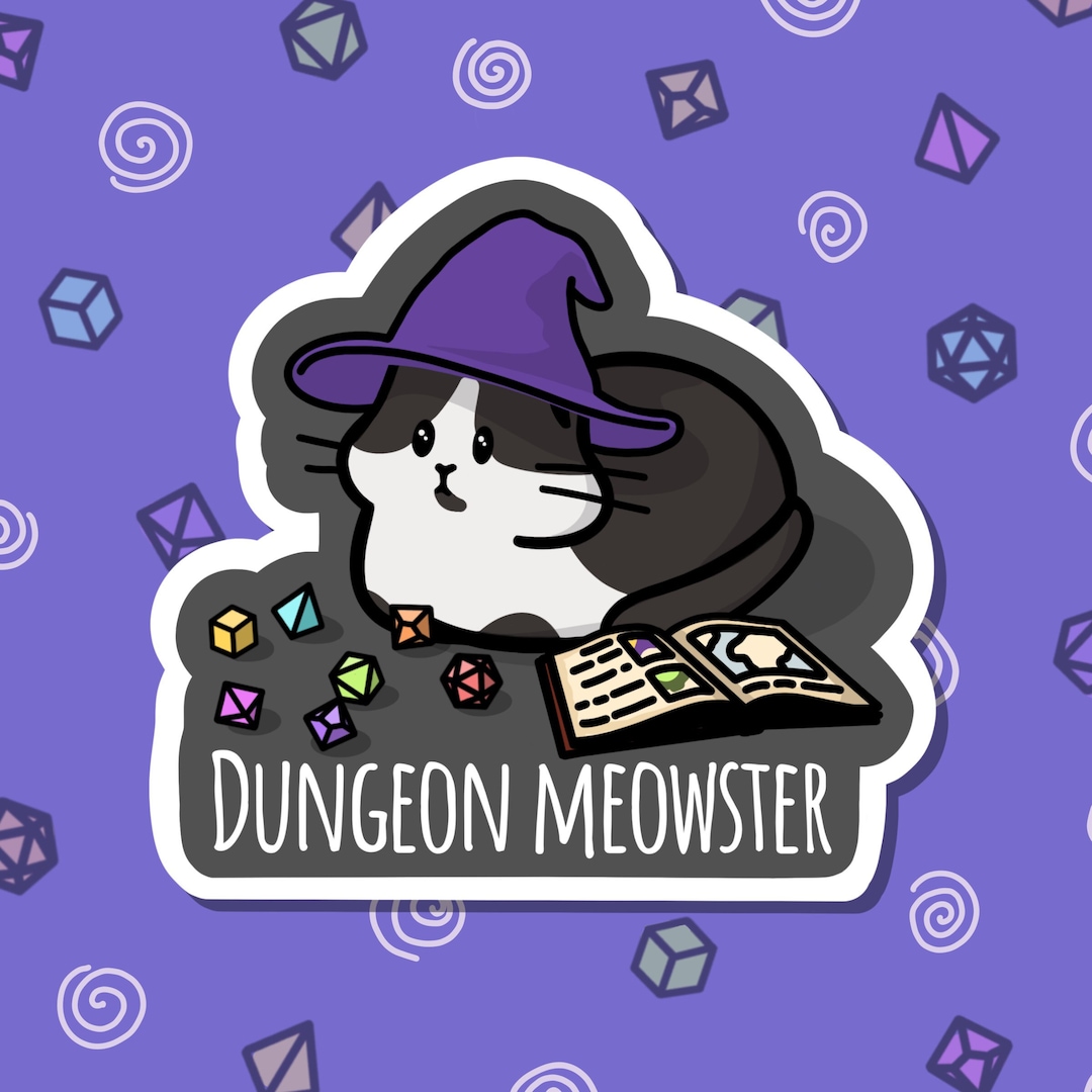 Dungeon Meowster Sticker Cat Loaf Dnd DM Cat Sticker Waterproof ...