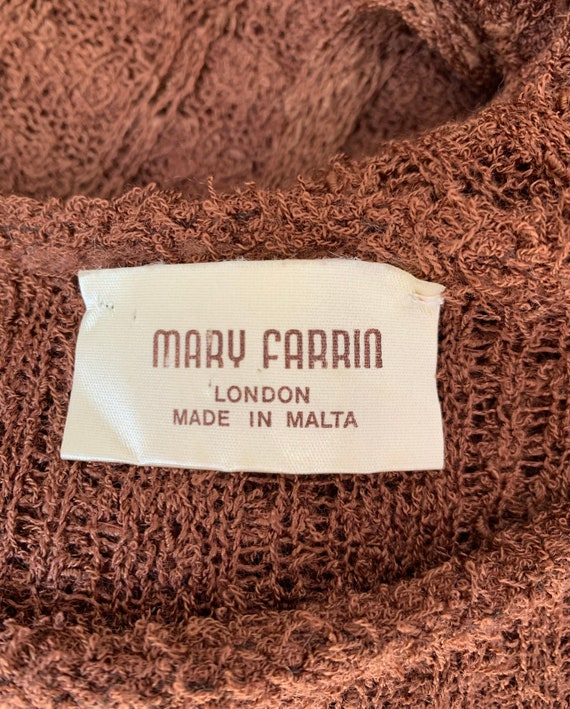 Vintage 1970’s 80’s Mary Farrin rust brown knitted mi… - Gem