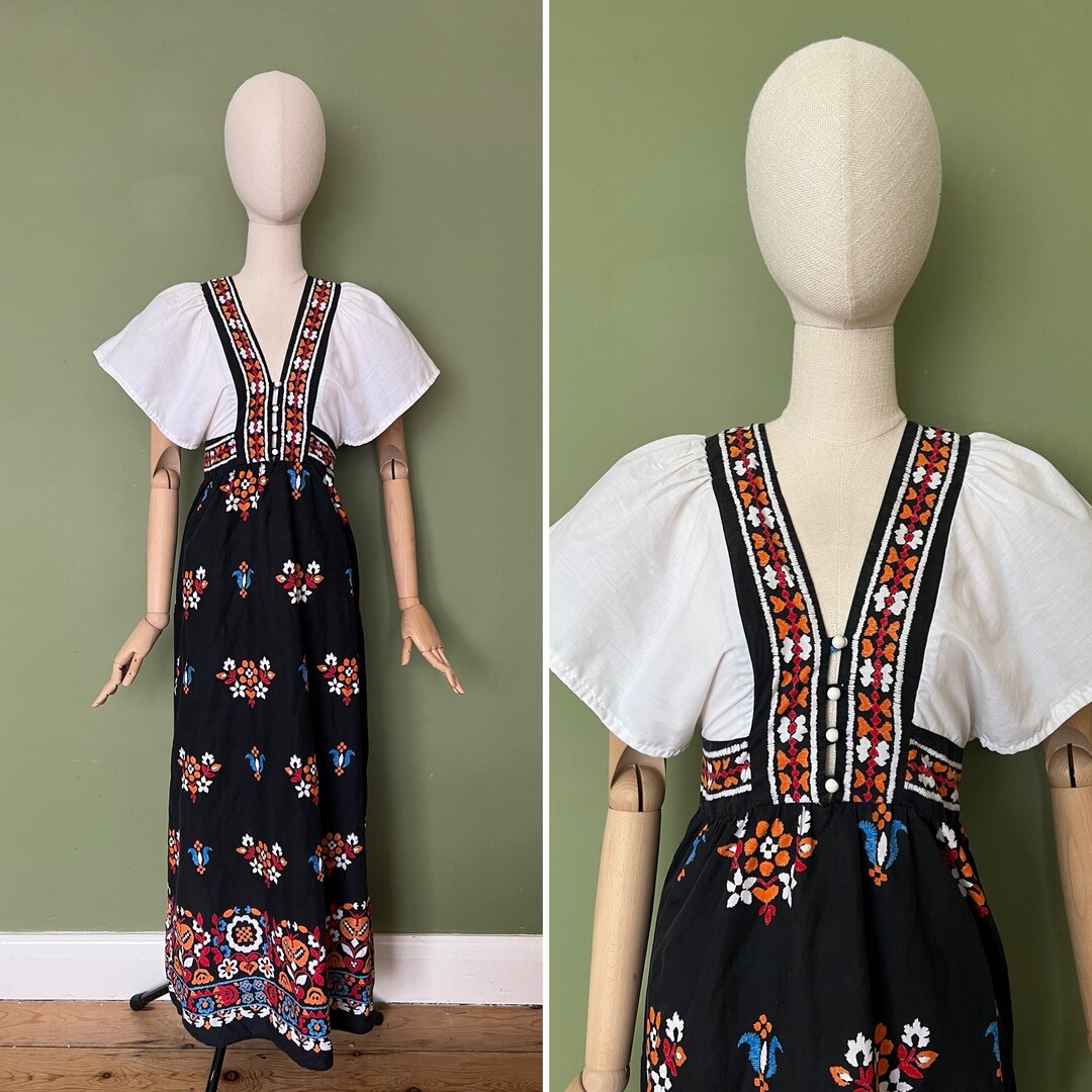Vintage Simon Ellis 1970’s Boho Floral Maxi Dress - Etsy