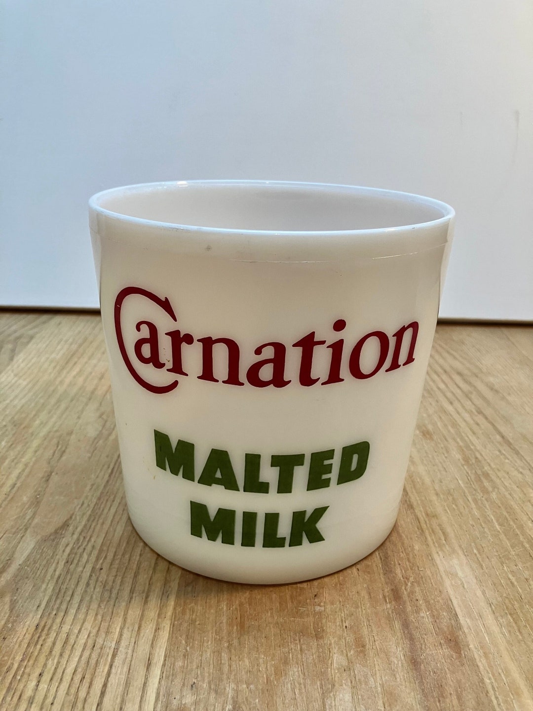 Vintage Carnation Malted Milk Canister, Milk Glass Container ...