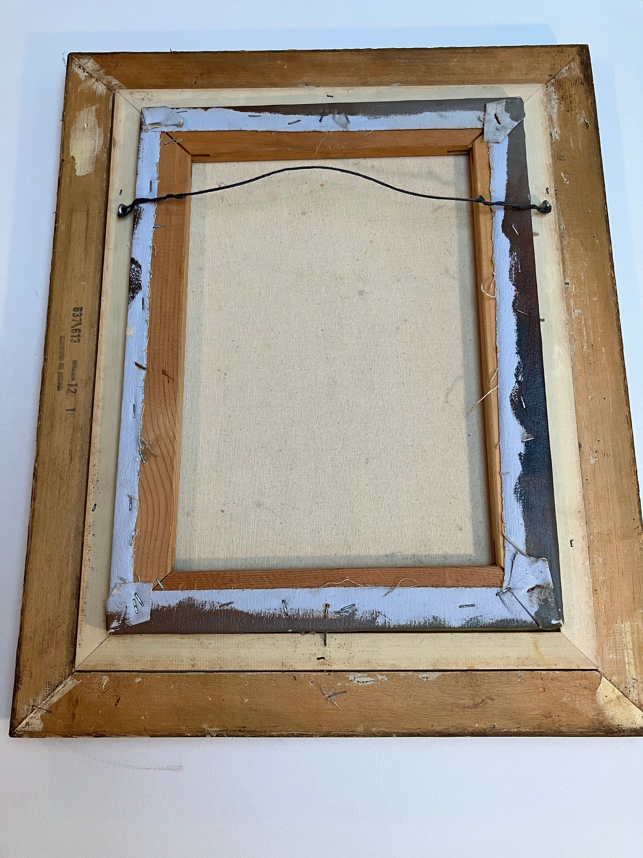 Oil Painting With Large Gold Gilded Frame, Oil on Canvas, Vintage Gold ...