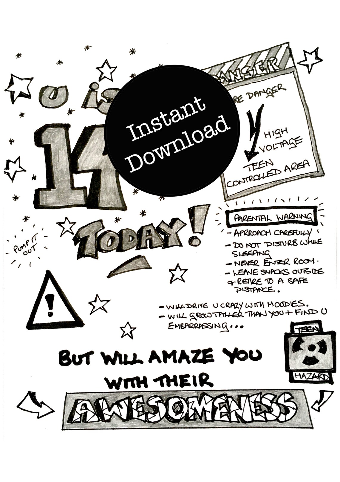 Download Funny 14 Bday Card Funny Birthday Card 14 Year Old Etsy download-funny-14-bday-card-funny-birthday-card-14-year-old-etsy