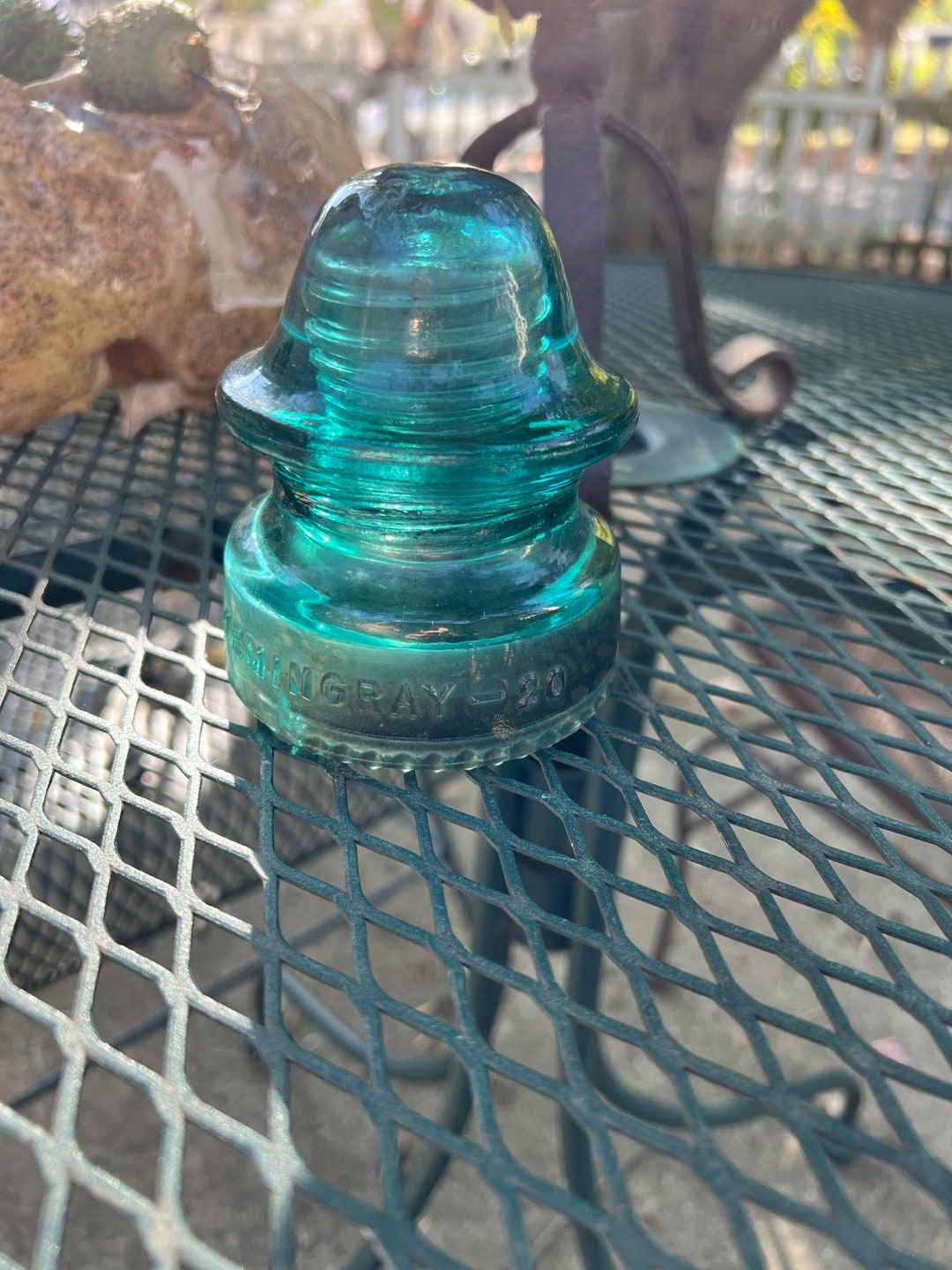 Vintage Hemingray 20 Aqua Blue Glass Insulator - Etsy