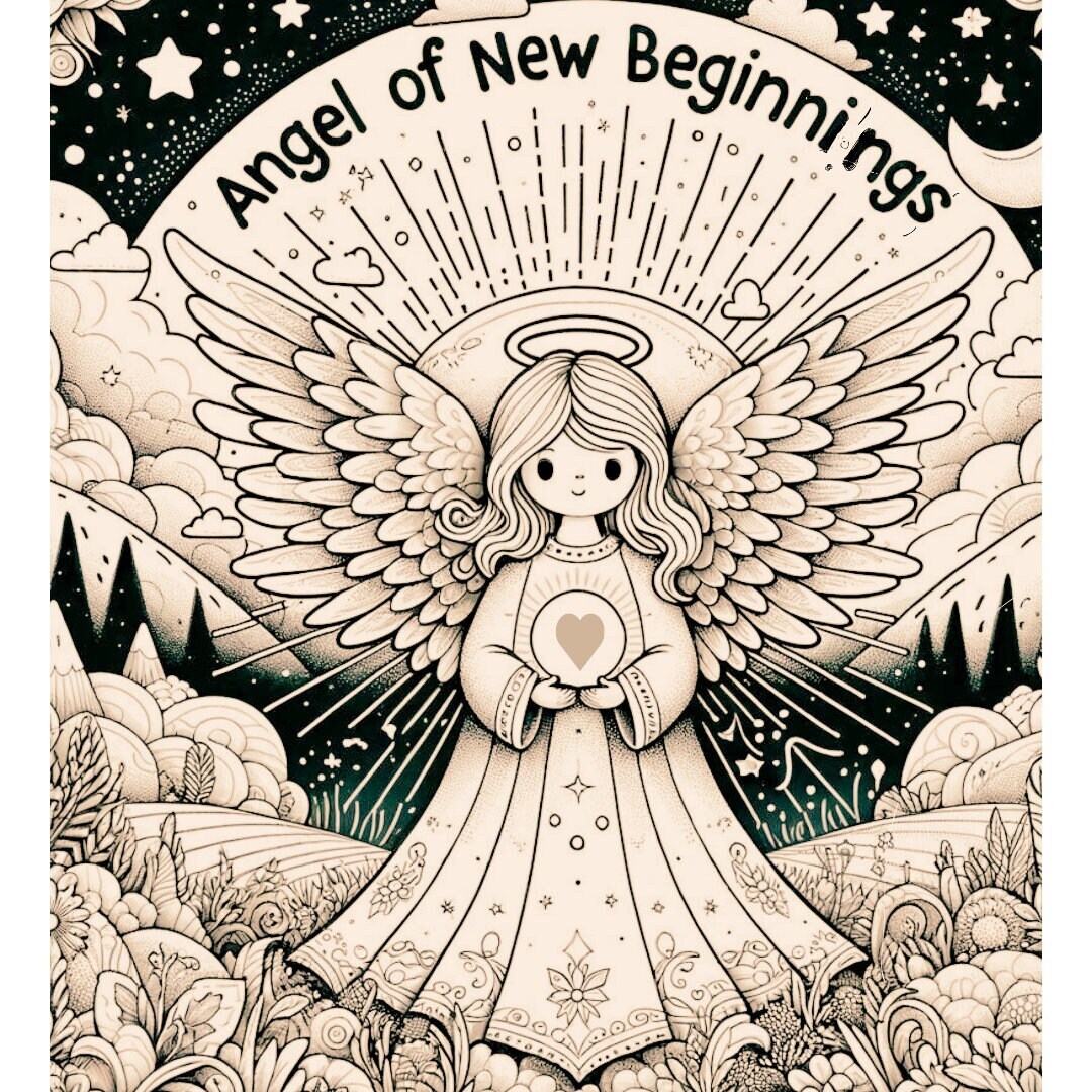 The Angel of New Beginning Coloring Book Page 01 - Etsy