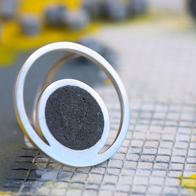 Concrete Ring Orbit Ring Bold Concrete Ring Gold and Cement - Etsy Israel