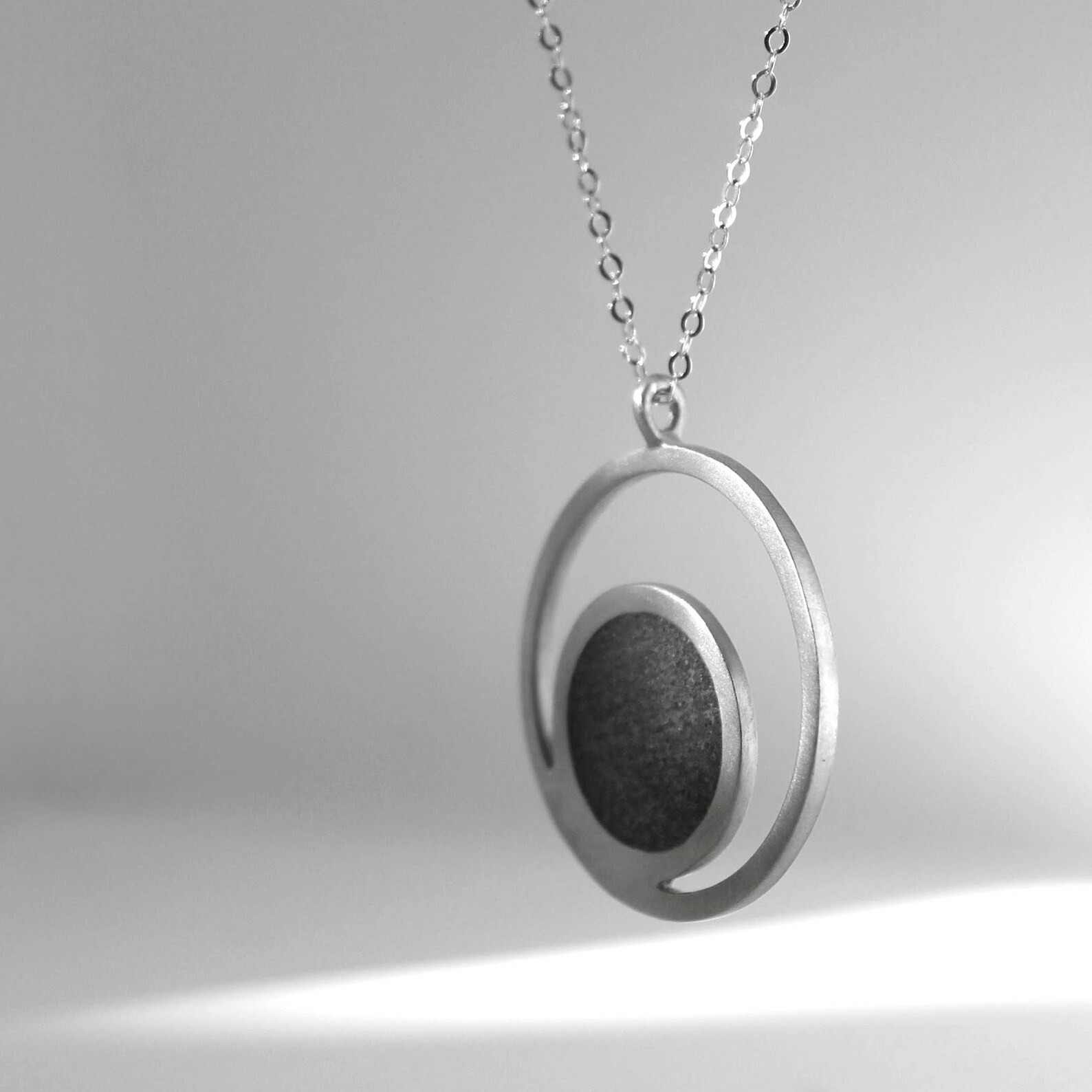 Orbit Necklace Silver and Concrete Necklace Maternity - Etsy Israel