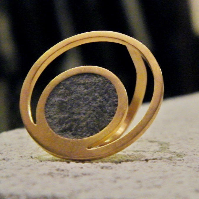 Concrete Ring Orbit Ring Bold Concrete Ring Gold and Cement - Etsy Israel