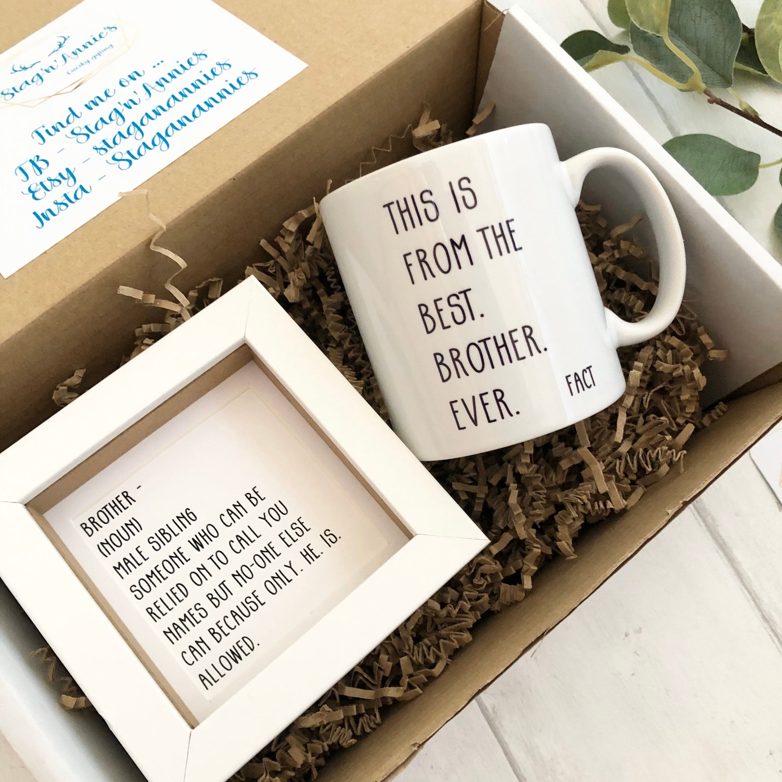 Brother gift set Gift from brother Brother print Gift to | Etsy