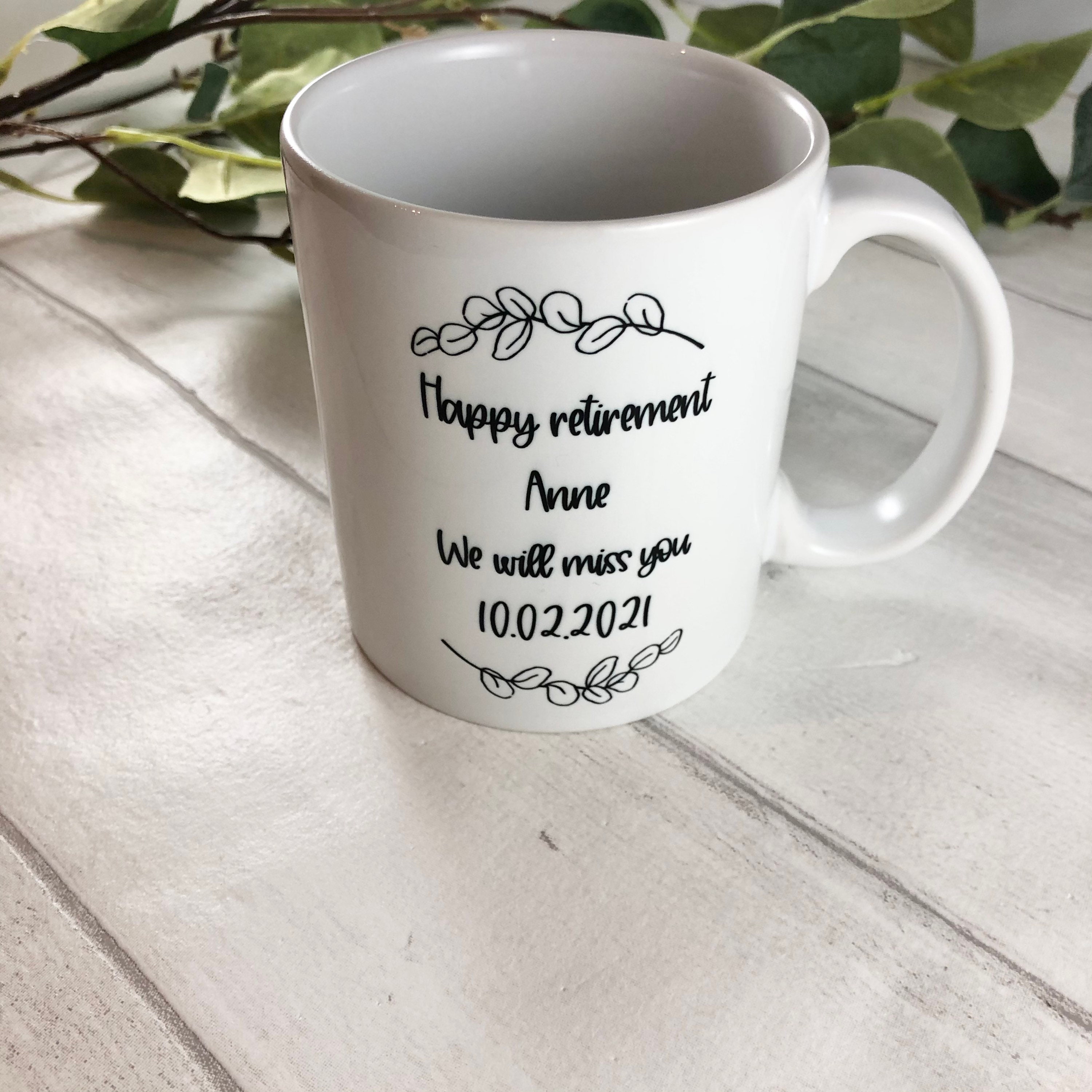 Personalised retirement coffee cup Retirement present | Etsy