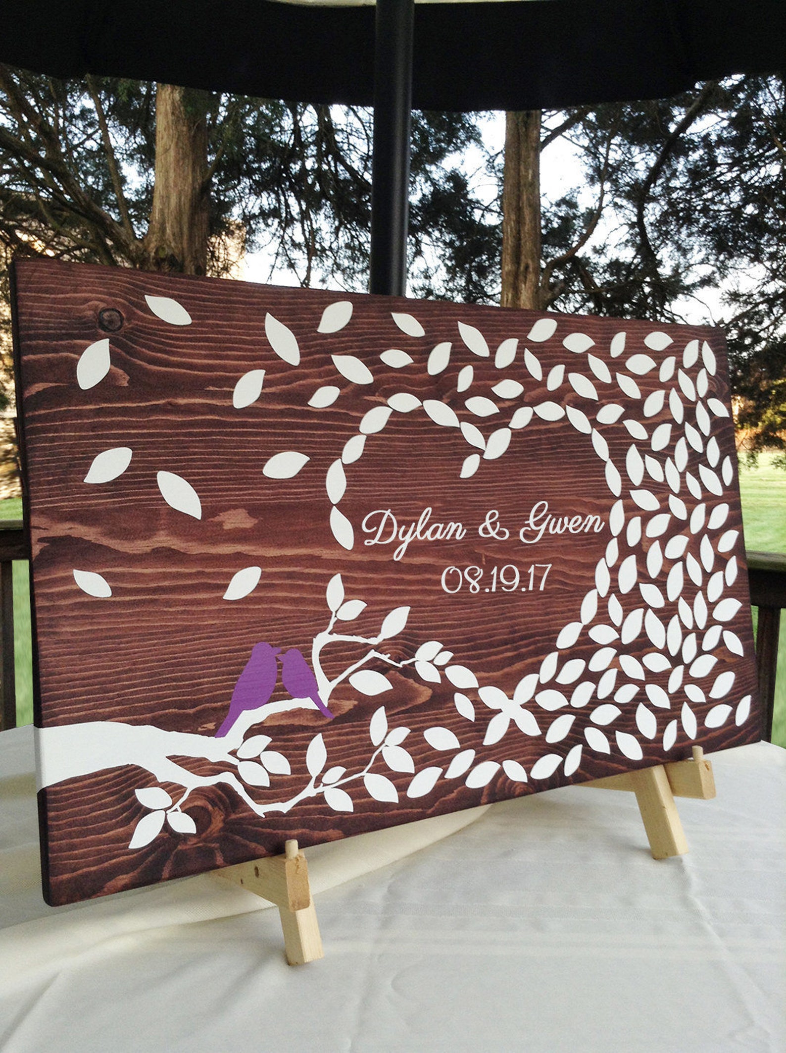 Wedding Guest Book Wood Wedding Tree Wedding Gift Idea | Etsy