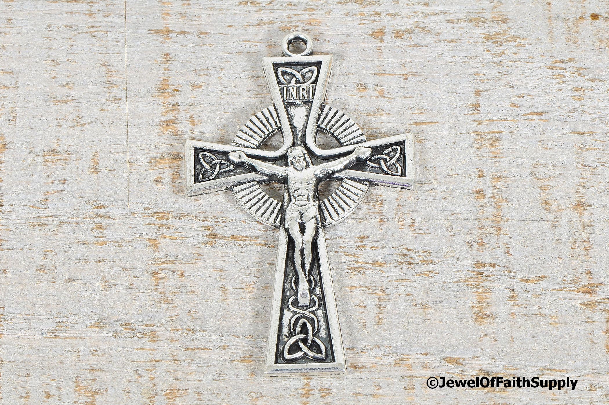 Rosary Celtic Crucifix Pendant Alloy Metal Silver Finish Cross - Etsy