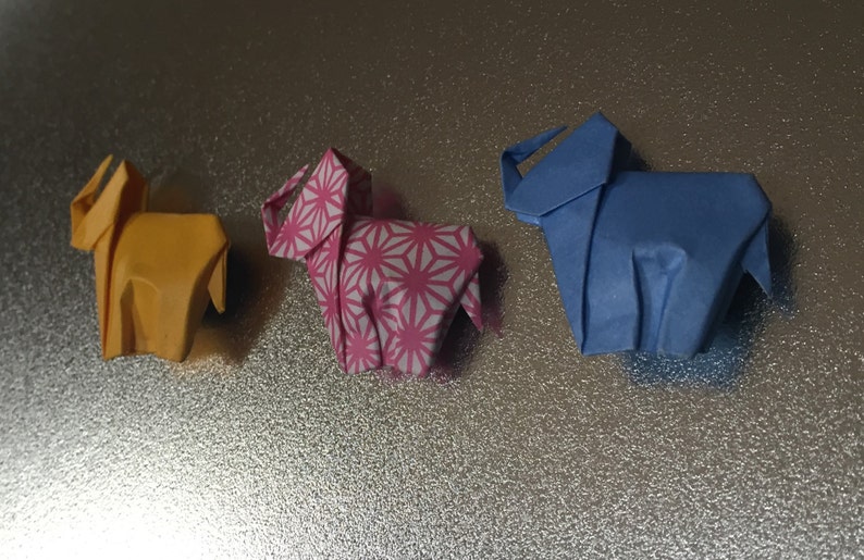 Origami Elephant Magnets Set | Colorful Fridge Decor - Etsy
