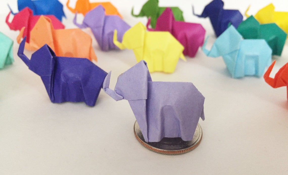 Set of 20 Baby Origami Elephants on Colorful Paper - Etsy